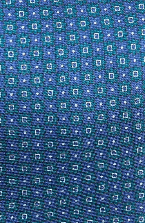 CLIFTON WILSON Floral Medallion Silk Tie - Blue