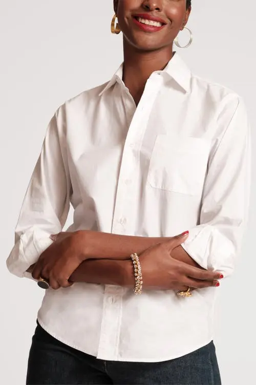 FRANCES VALENTINE Button-down Cotton Poplin Shirt - White