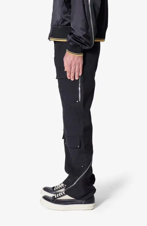 Mnml Angled Zip Cargo Pants - Black | Editorialist