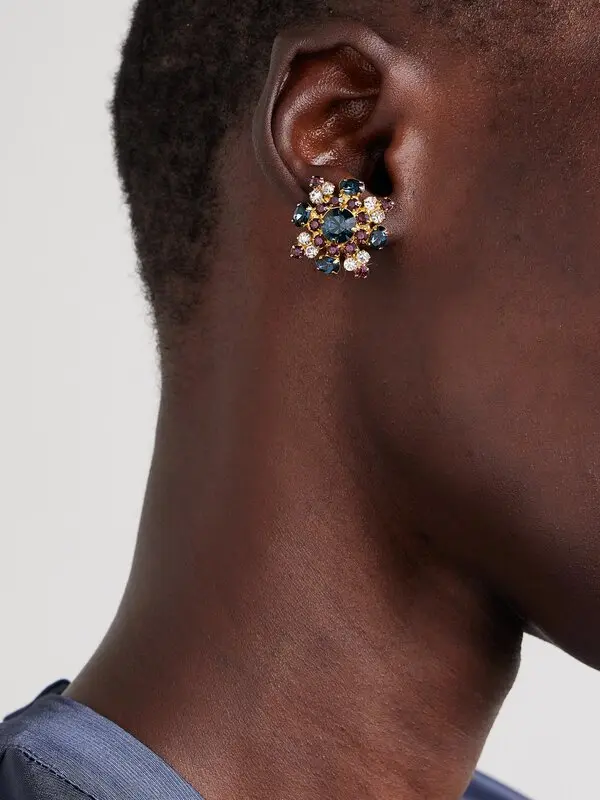 JENNIFER BEHR Gold-plated Crystal Stud Earrings