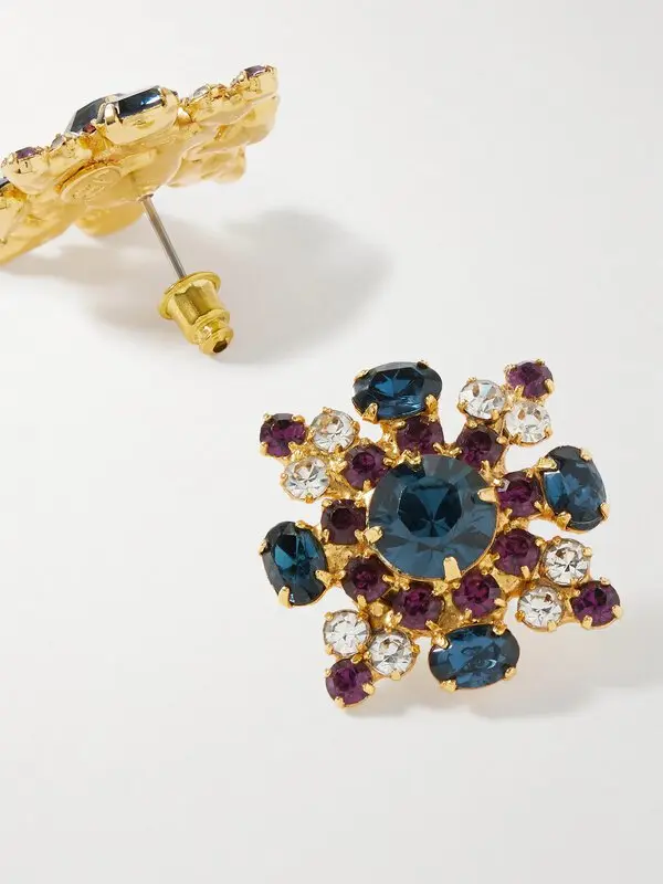JENNIFER BEHR Gold-plated Crystal Stud Earrings