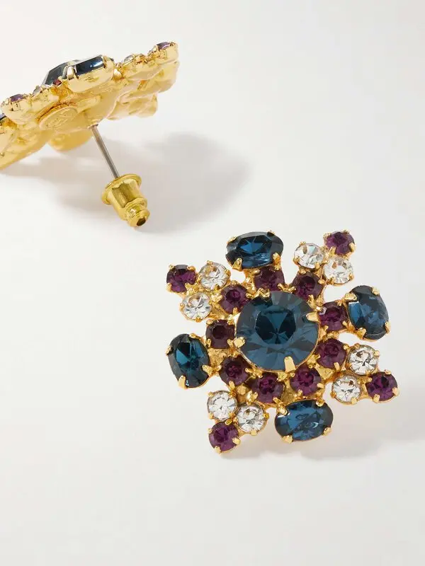 JENNIFER BEHR Gold-plated Crystal Stud Earrings