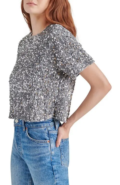 Steve Madden Cressa Sequin T-shirt - Grey
