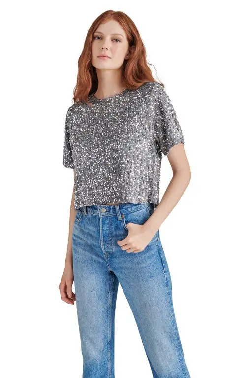 Steve Madden Cressa Sequin T-shirt - Grey