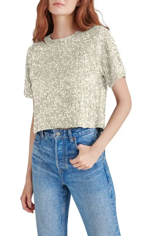 Steve Madden Cressa Sequin T-shirt - Ivory
