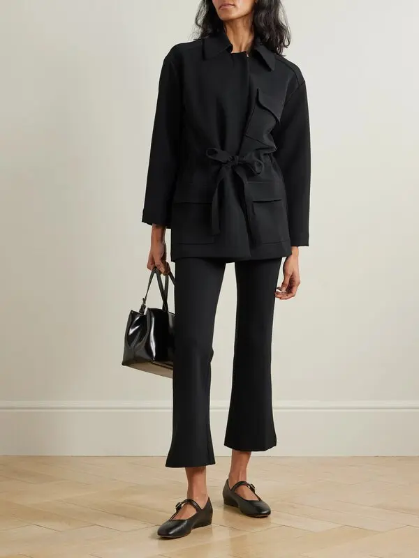 LESET Arielle Belted Crepe Jacket