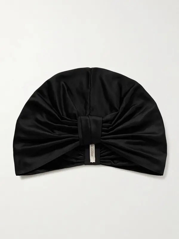 JENNIFER BEHR Sasha Gathered Duchesse-satin Hair Wrap - Black
