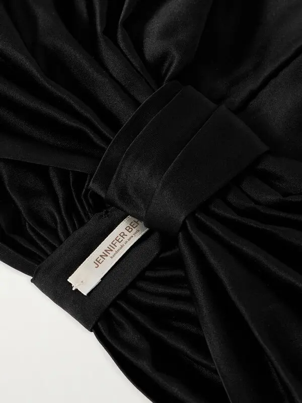 JENNIFER BEHR Sasha Gathered Duchesse-satin Hair Wrap - Black
