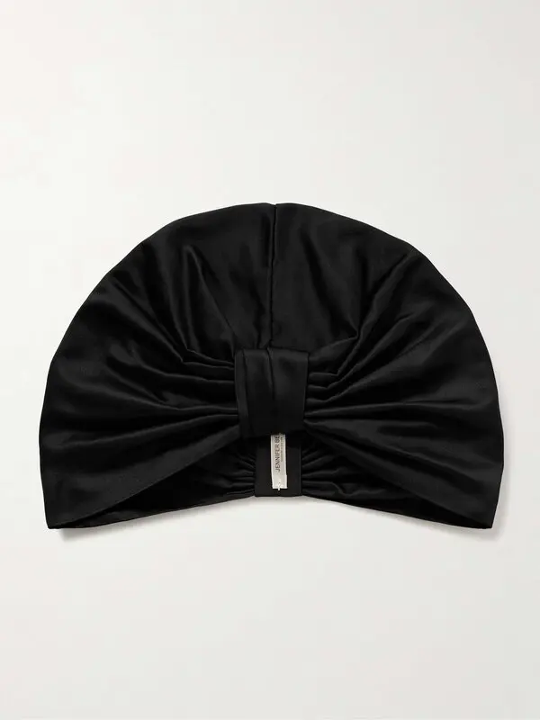 JENNIFER BEHR Sasha Gathered Duchesse-satin Hair Wrap - Black