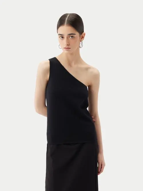 Gobi Cashmere Cashmere Silk Sleeveless Asymmetric Top