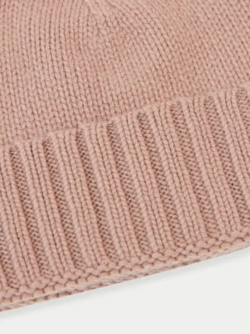 Gobi Cashmere Cashmere Rib Knit Beanie - Adobe Rose