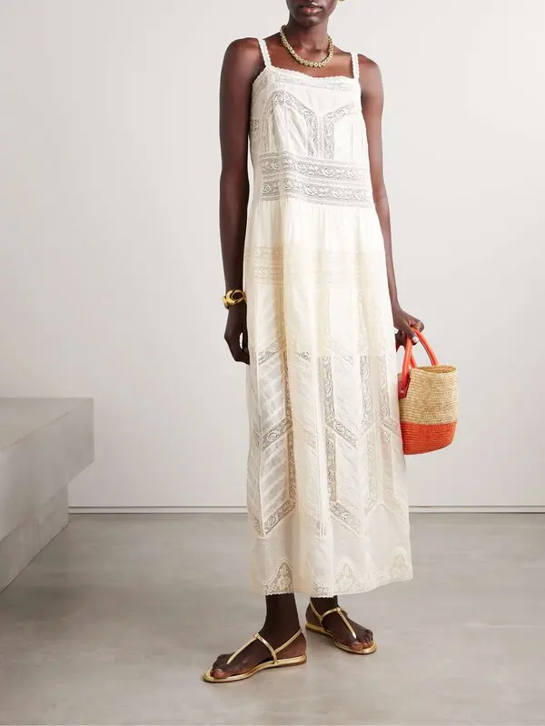arrange cotton voile maxi dress with lace trim in ivory ARRANGE cotton voile maxi dress with lace trim in ivory  VinNews  Recommendations