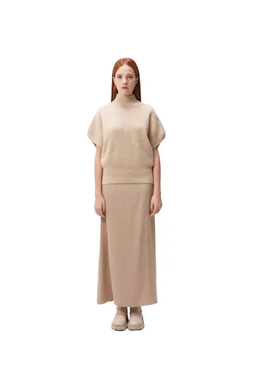 Gobi Cashmere Cashmere Short-sleeve Turtleneck - Beige