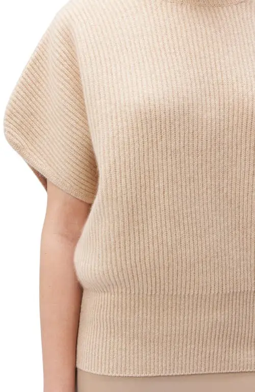 Gobi Cashmere Cashmere Short-sleeve Turtleneck - Beige