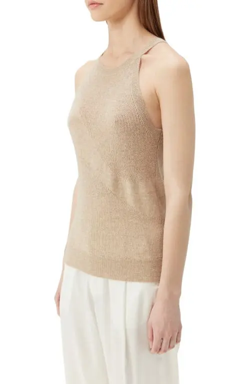 Gobi Cashmere Ajour" Knit Top - Beige