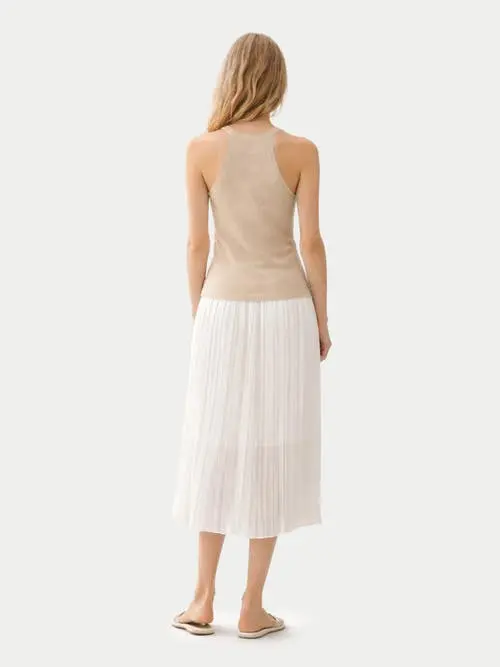 Gobi Cashmere Ajour" Knit Top - Beige