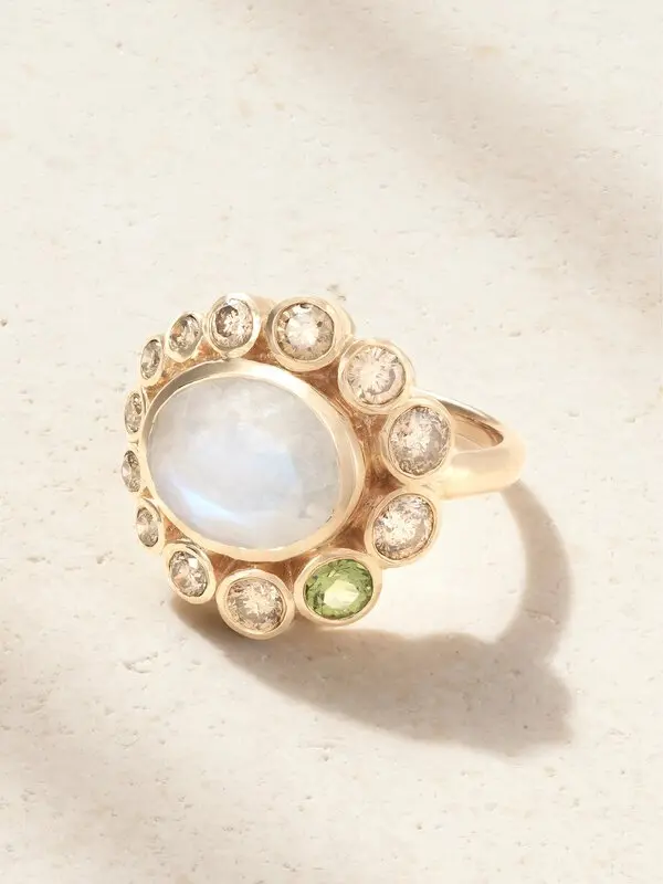 Pascale Monvoisin Jasmine 9-karat Gold Multi-stone Ring - White