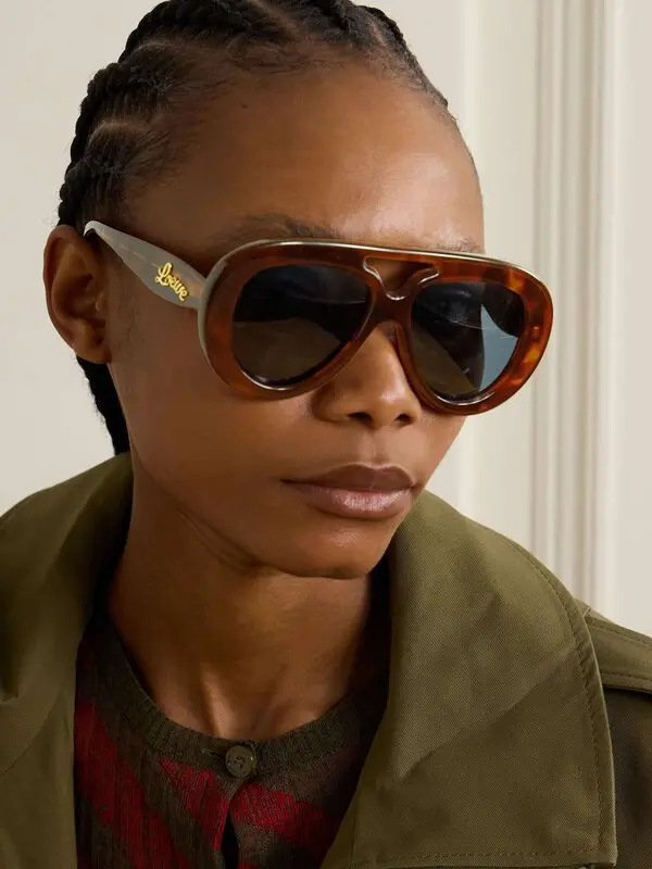 Loewe Aviator-Style Sunglasses - Tortoiseshell | Editorialist display picture 1