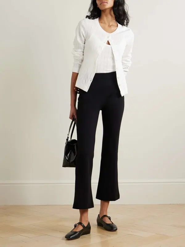 LESET Rio Cropped Flared Pants - Black