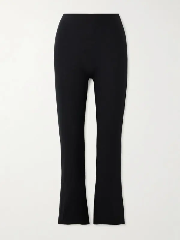 LESET Rio Cropped Flared Pants - Black