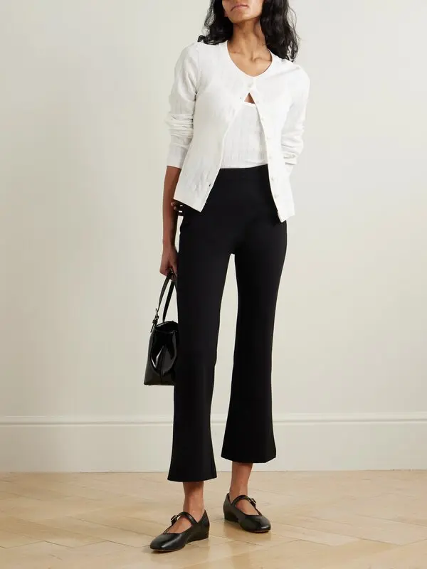 LESET Rio Cropped Flared Pants - Black