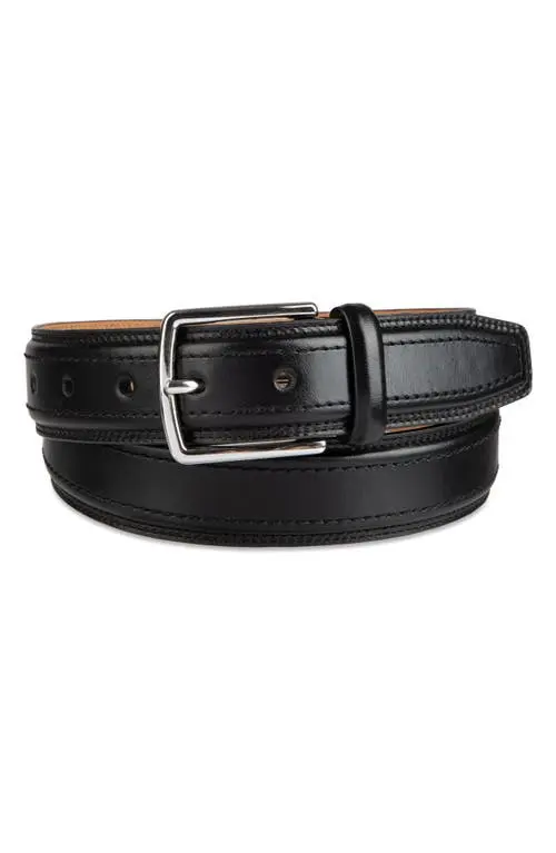Cole Haan Stitched Leather Belt - Black