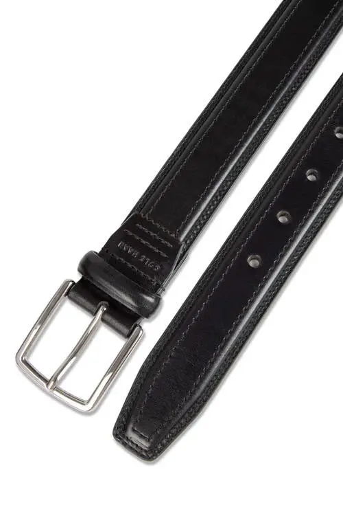 Cole Haan Stitched Leather Belt - Black