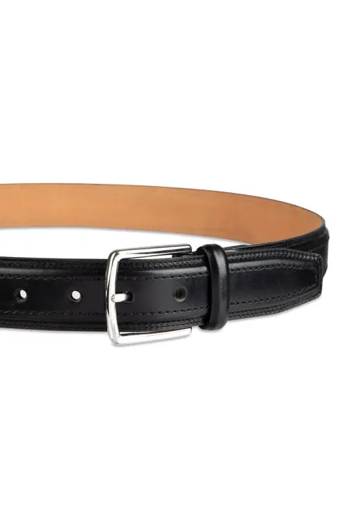 Cole Haan Stitched Leather Belt - Black