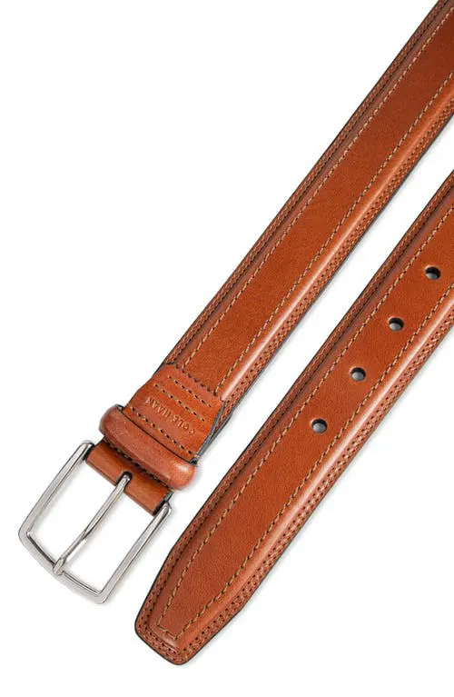 Cole Haan Stitched Leather Belt - Tan