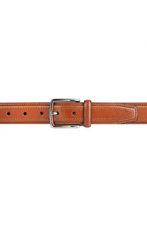 Cole Haan Stitched Leather Belt - Tan