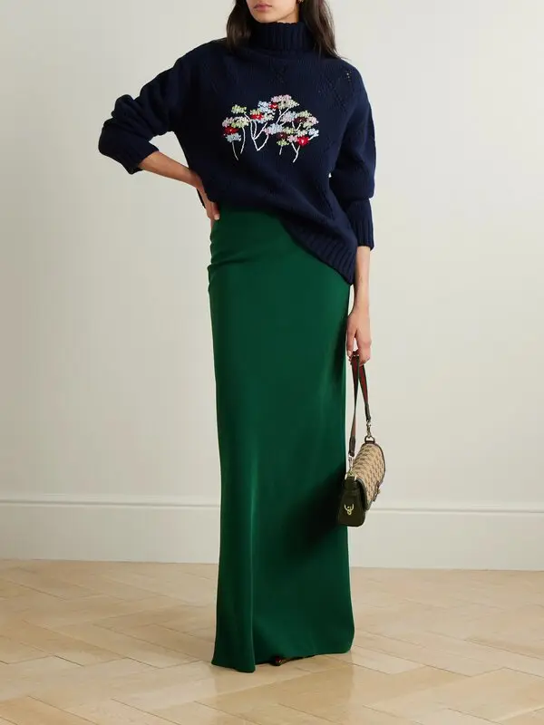 Bernadette Jolene Stretch-crepe Maxi Skirt - Green