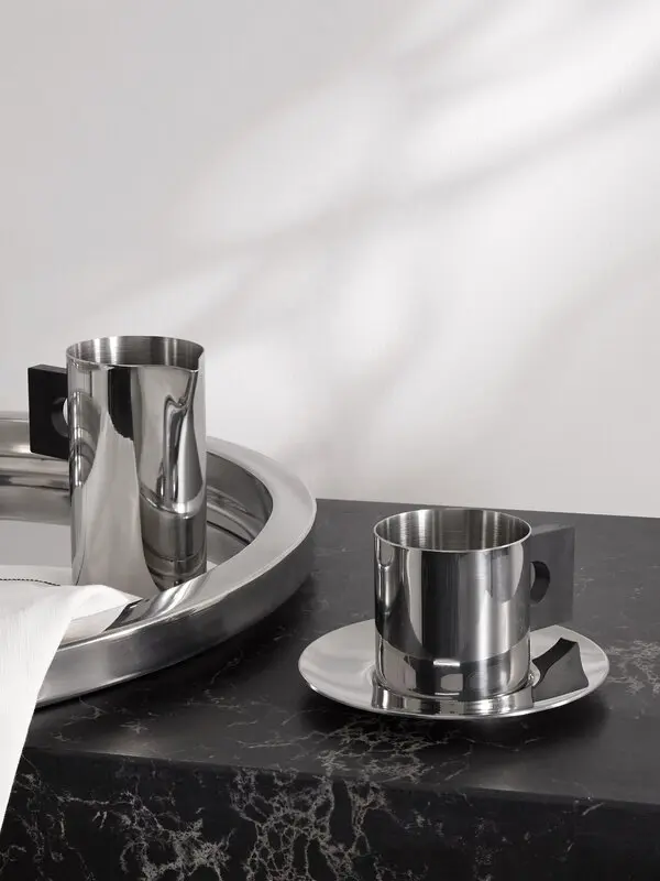 LOUISE ROE Sophia Roe S. R. Collection Stainless Steel Cup And Saucer Set