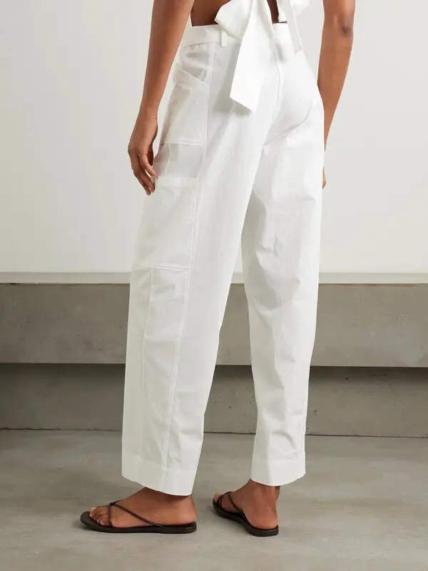 ST. AGNI Utility Belted Cotton-blend Pants