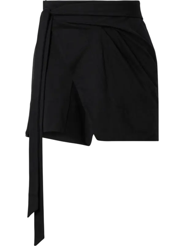 Isabel Marant Berenice Asymmetric Draped Wrap Skirt - Black