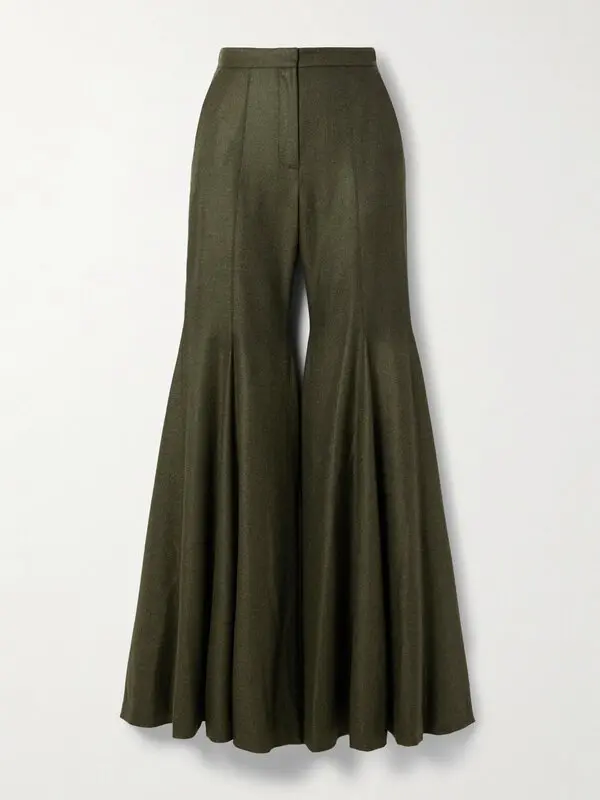 SALON 1884 Leon Wool And Cashmere-blend Flared Pants