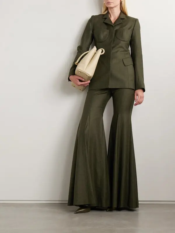 SALON 1884 Leon Wool And Cashmere-blend Flared Pants