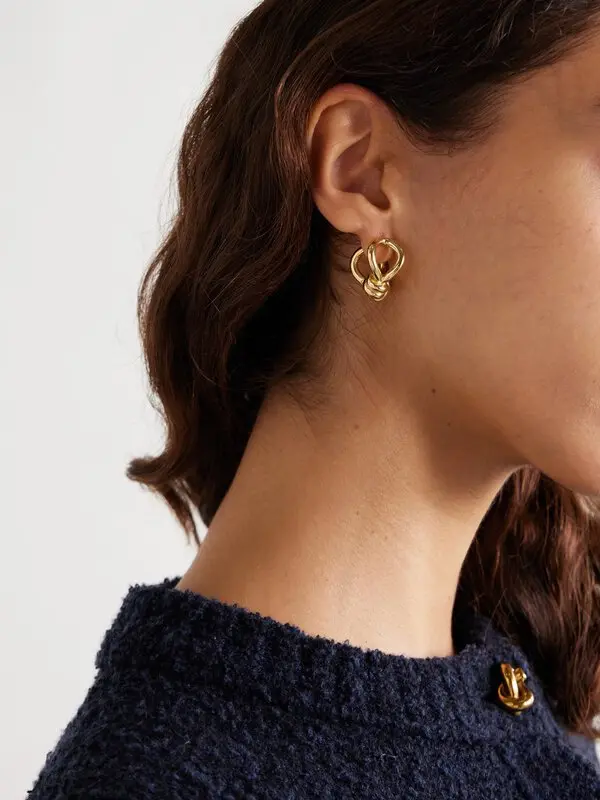 bottega veneta - Bottega Veneta Knot Gold-Plated Earrings