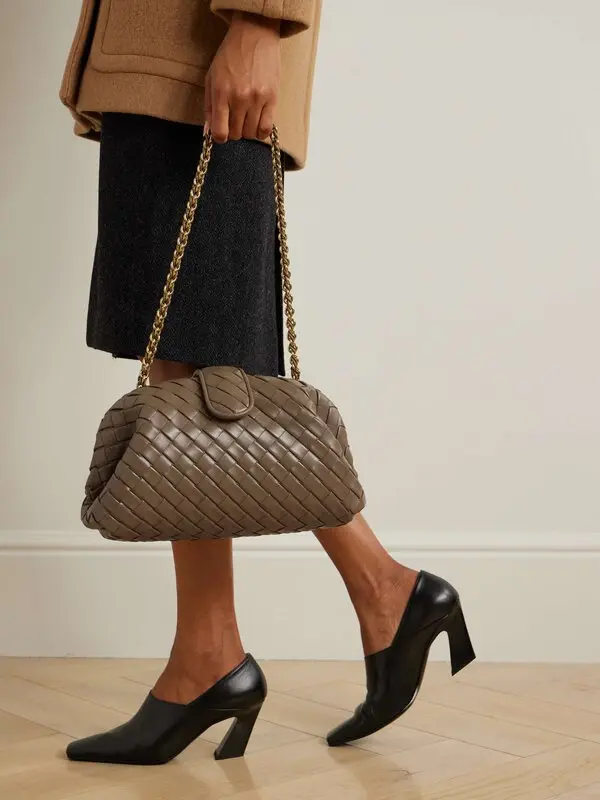 Bottega Veneta Lauren 1980 Small Intrecciato Leather Clutch - Brown