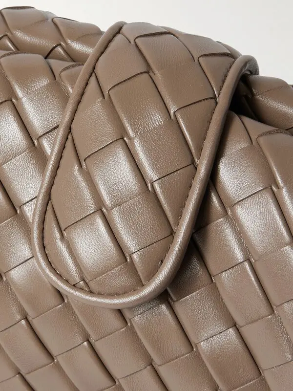 Bottega Veneta Lauren 1980 Small Intrecciato Leather Clutch - Brown