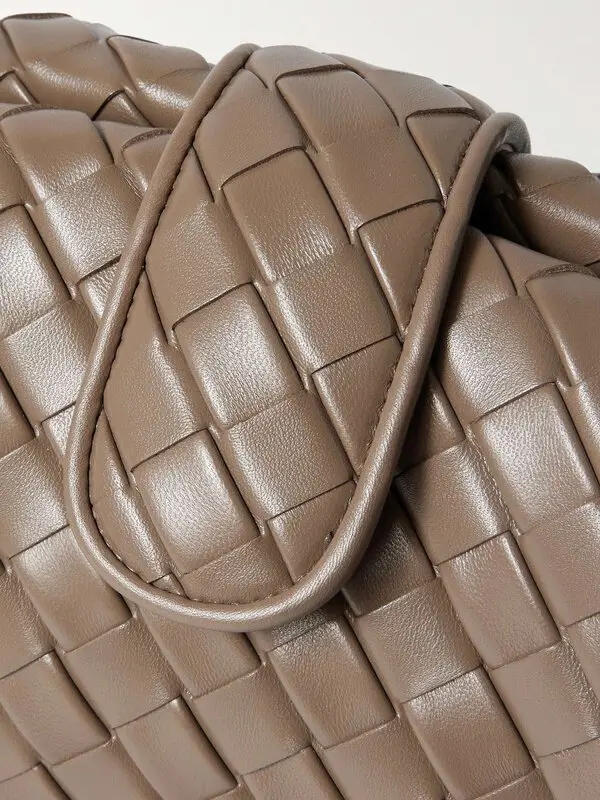Bottega Veneta Lauren 1980 Small Intrecciato Leather Clutch - Brown