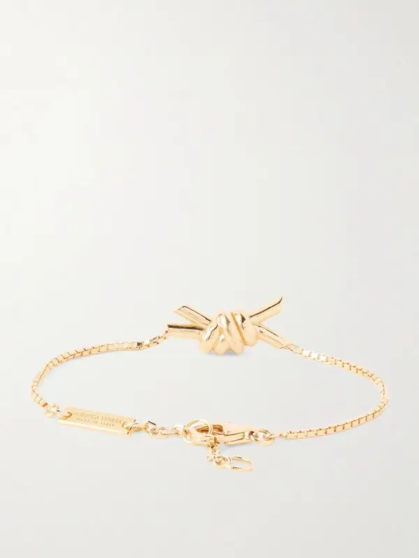 Bottega Veneta Plated Silver Knot Bracelet - Gold