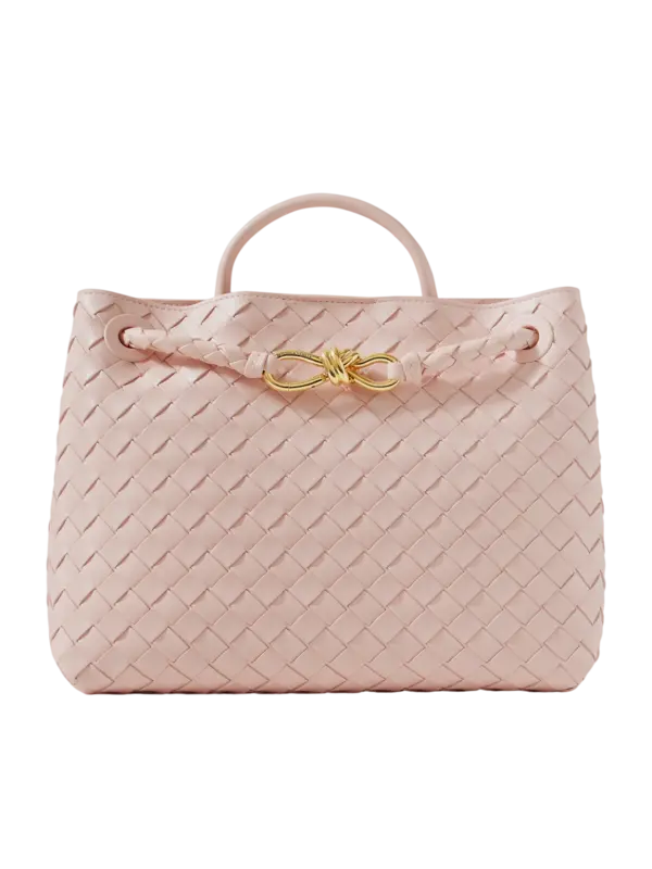 Bottega Veneta Andiamo Intrecciato Leather Tote - Pink