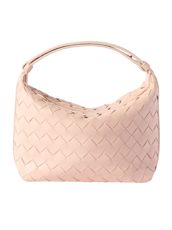 Bottega Veneta Wallace Mini Intrecciato Leather Shoulder Bag - Pink