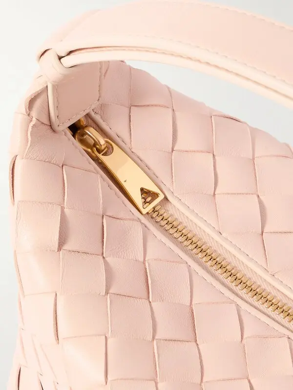 Bottega Veneta Wallace Mini Intrecciato Leather Shoulder Bag - Pink