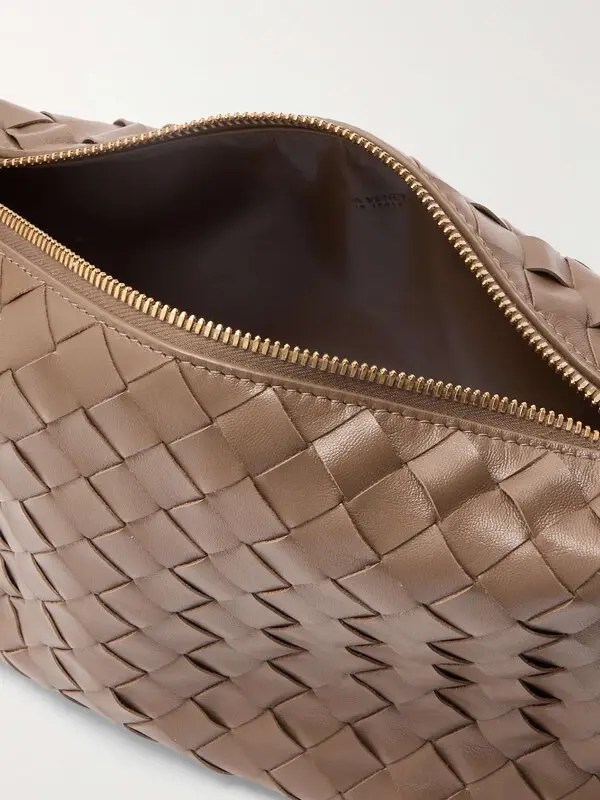 Bottega Veneta Wallace Mini Intrecciato Leather Shoulder Bag - Brown