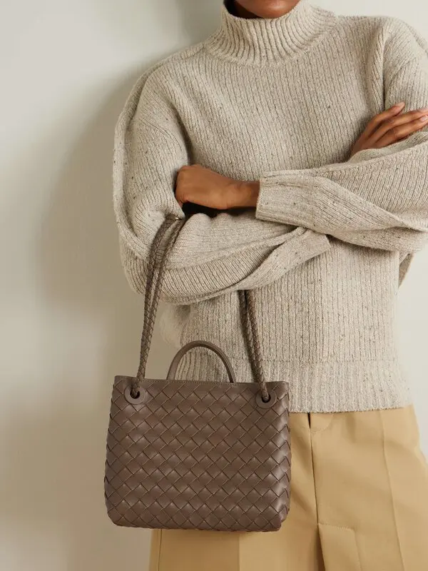 Bottega Veneta Andiamo Small Intrecciato Leather Tote - Brown