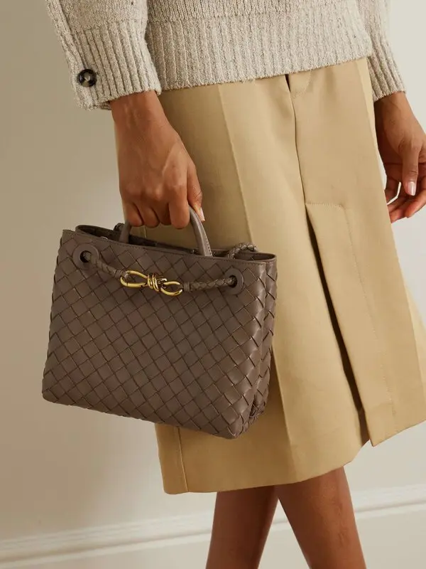 Bottega Veneta Andiamo Small Intrecciato Leather Tote - Brown