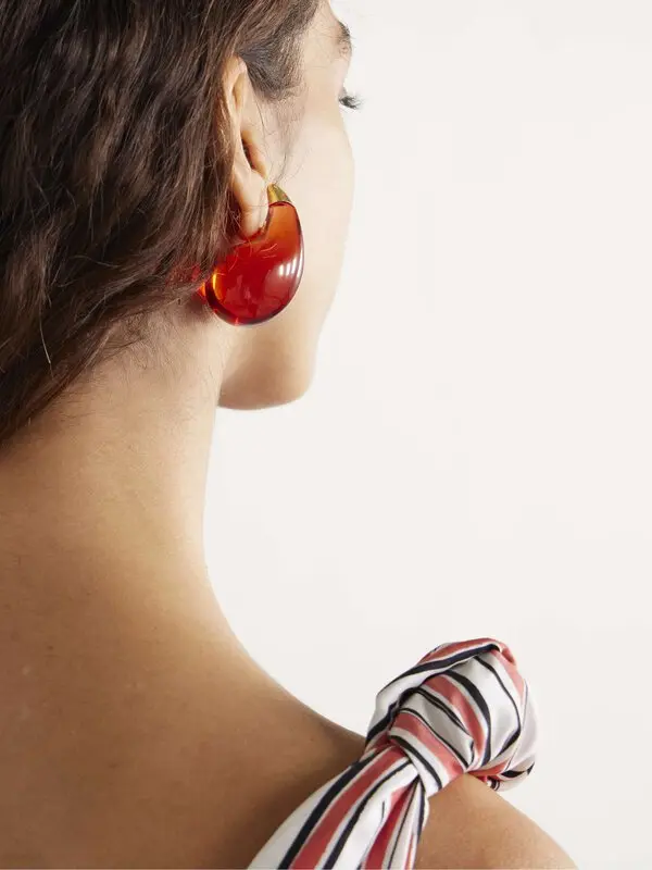 Bottega Veneta Gold-plated Silver And Resin Drop Earrings