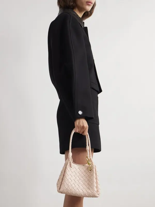 Bottega Veneta Parachute Small Intrecciato Leather Shoulder Bag - Pink