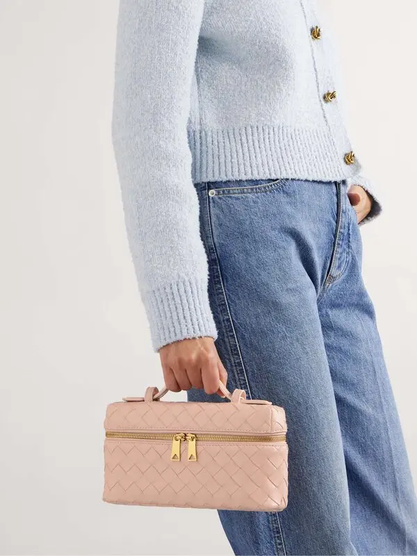 Bottega Veneta Intrecciato Leather Vanity Tote - Pink